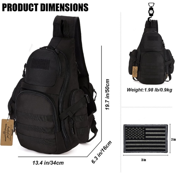 Bags | Tactical Sling Pack Military Molle Chest Crossbody Shoulder Bags ...
